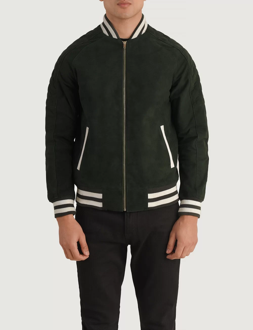 Pascal Green Suede Varsity Jacket – Reviseleather