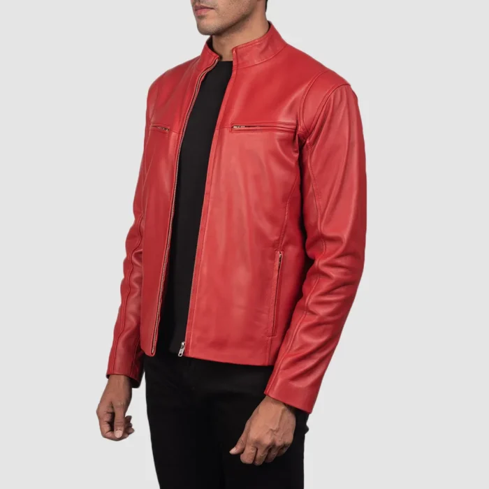 Ionic Red Leather Biker Jacket – Reviseleather