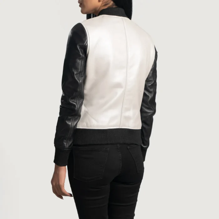 Cole Silver Leather Bomber Jacket - Reviseleather